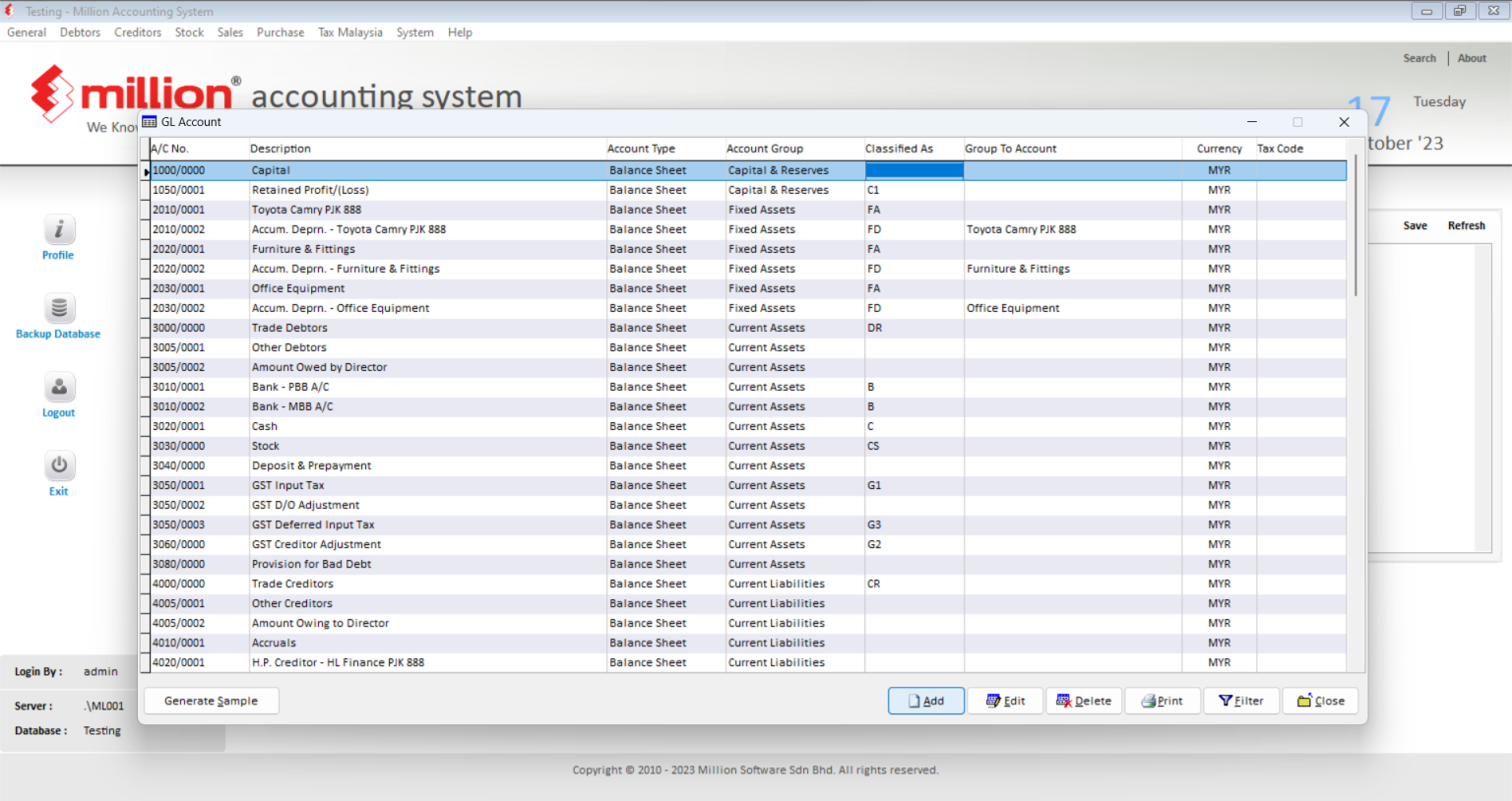 General Account - Million Software