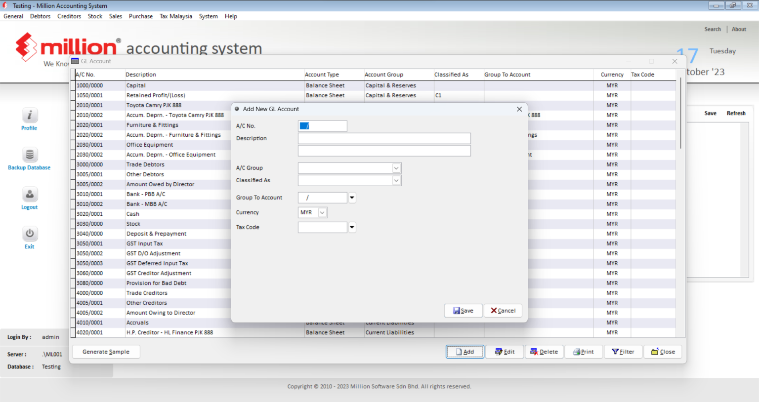 General Account - Million Software