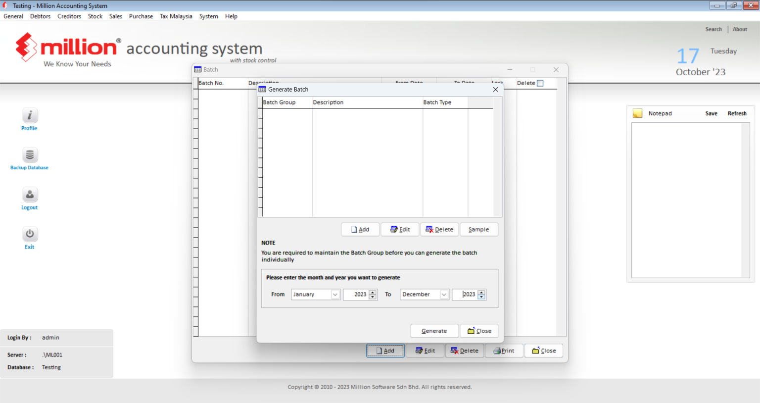 Batch - Million Software