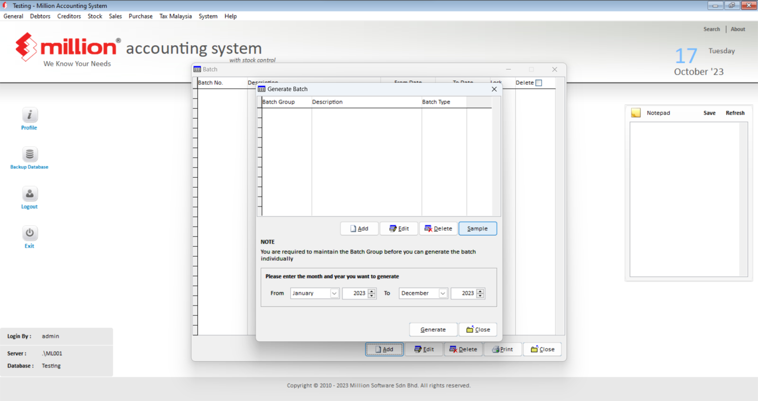 Batch - Million Software