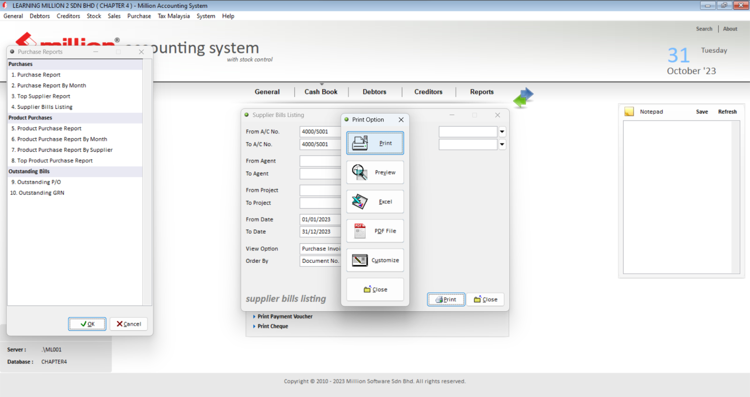 Purchase Reports - Million Software