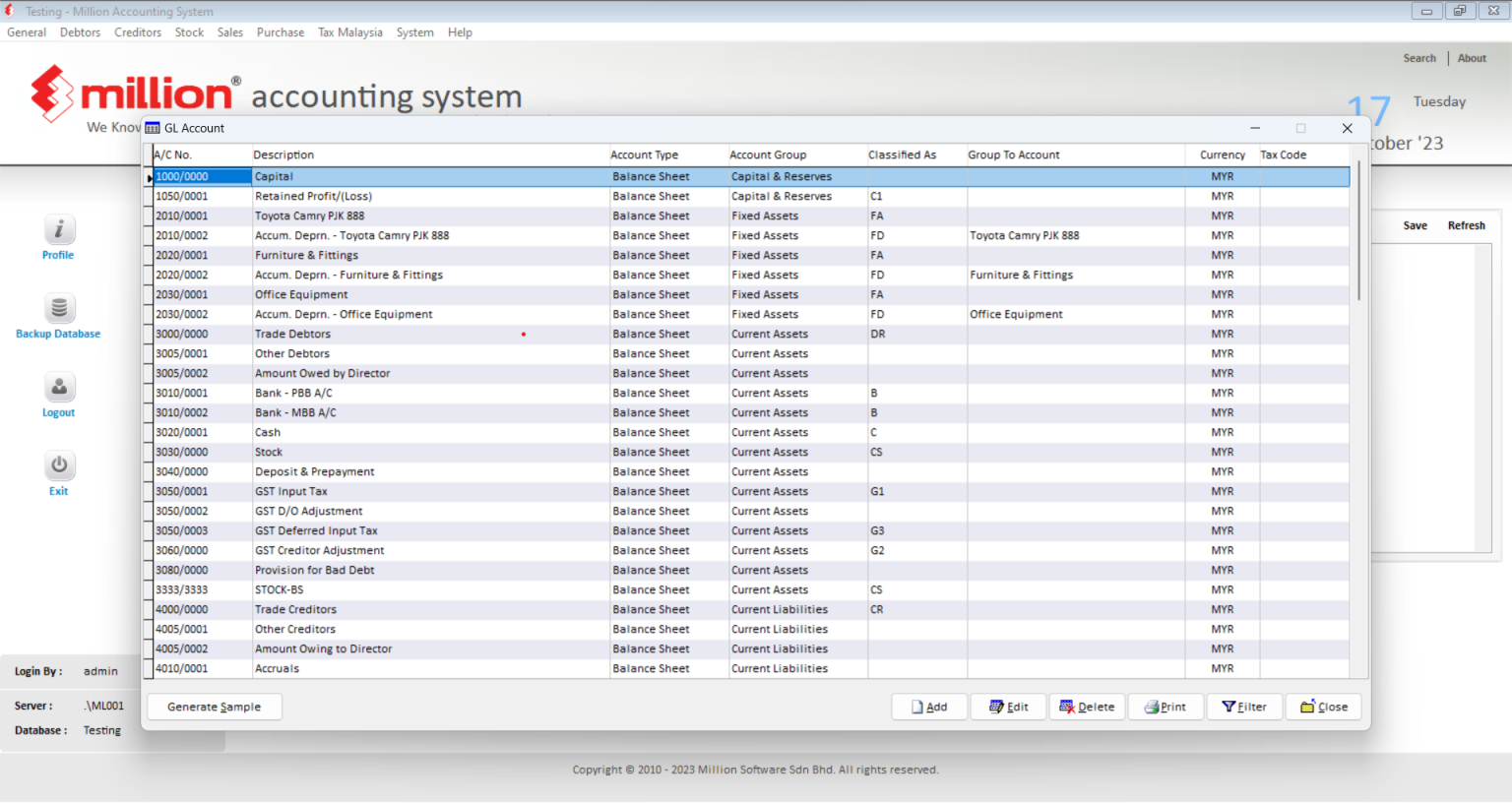 General Account - Million Software