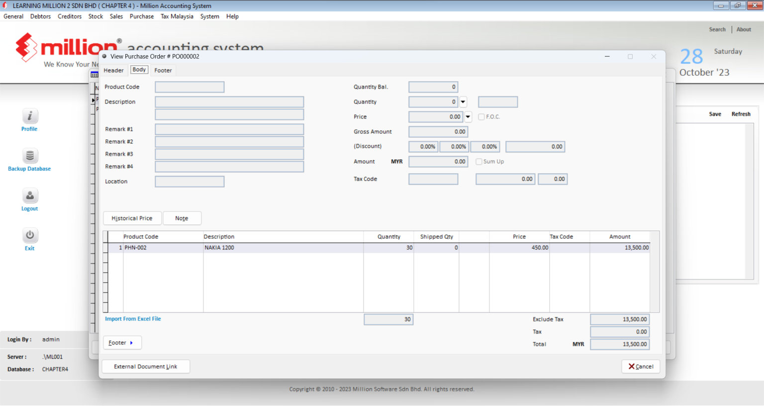 Purchase Order - Million Software