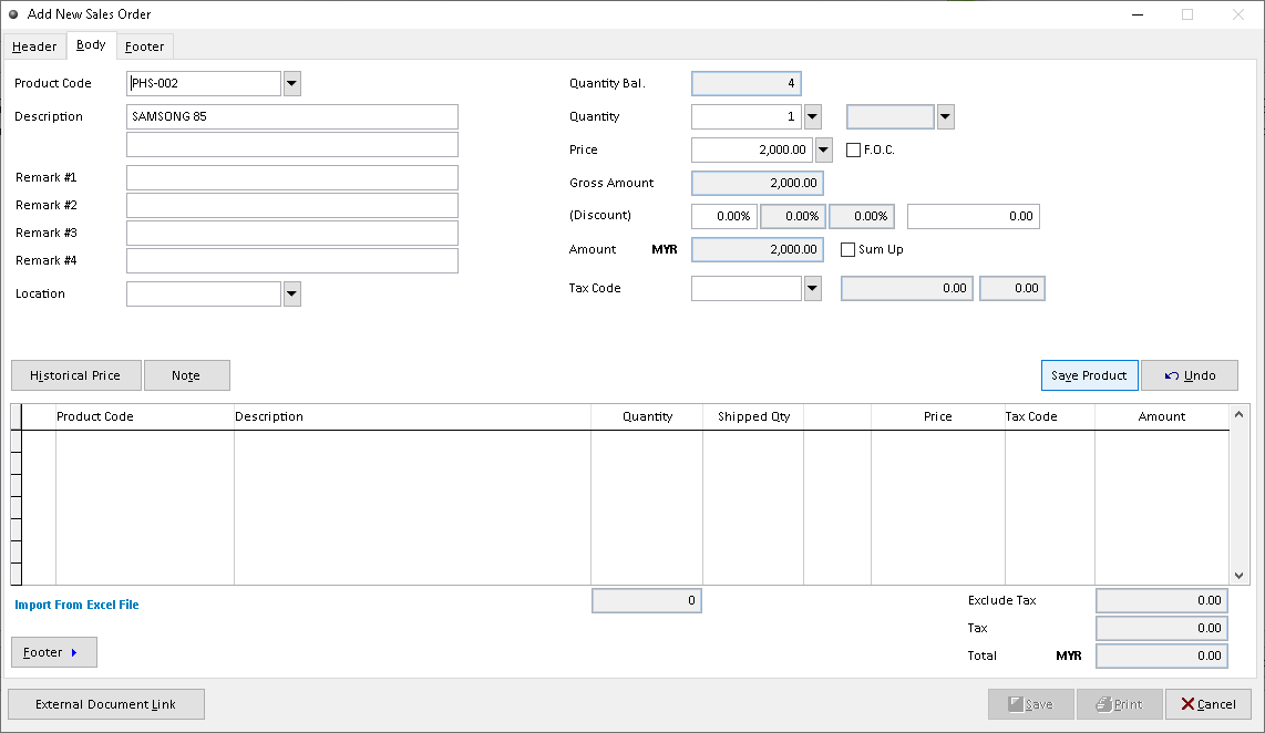 Sales Order | Million Software