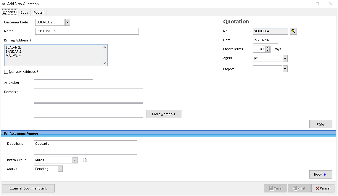 Sale Quotation | Million Software