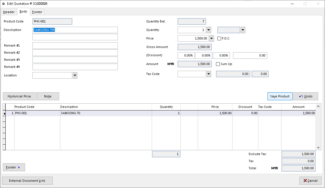 Sale Quotation | Million Software