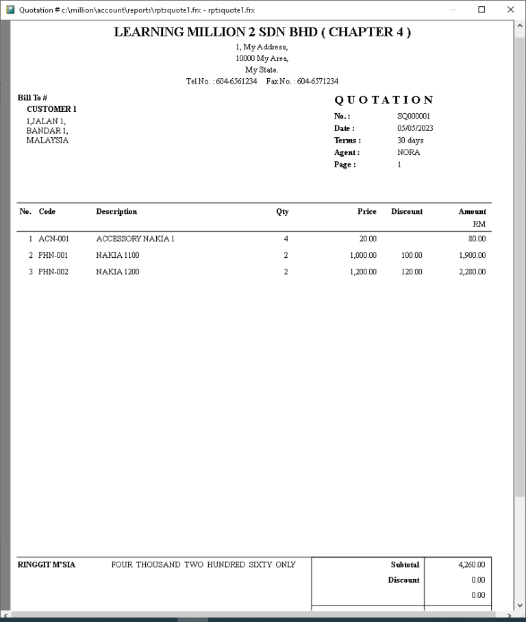 Sale Quotation | Million Software