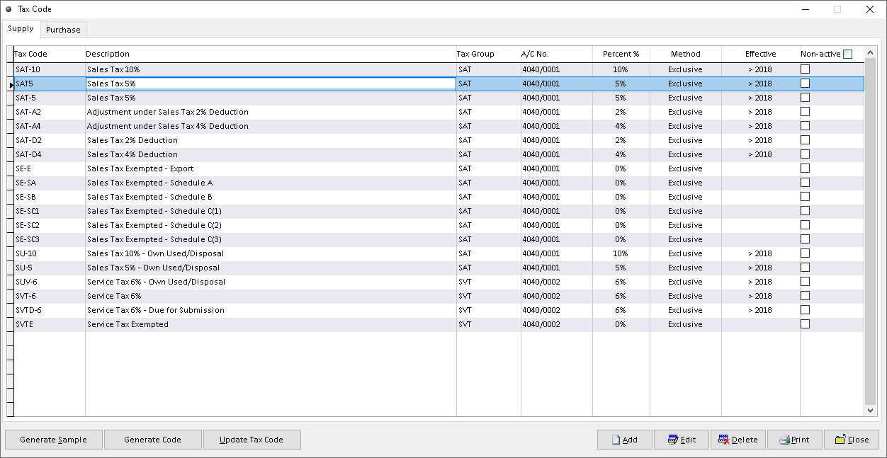 Tax Code | Million Software