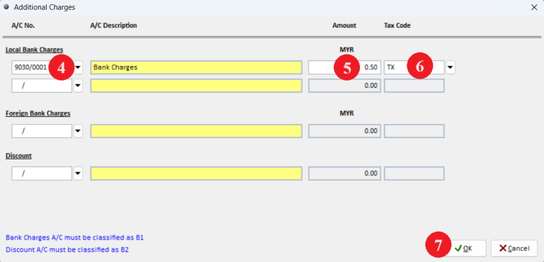 Bank Charges - Million Software